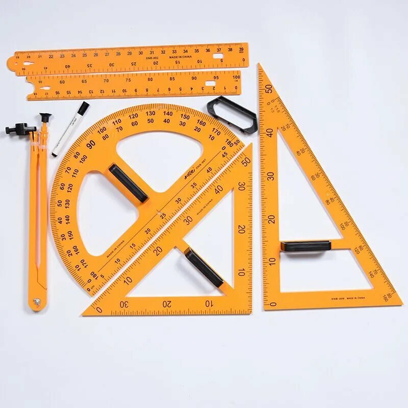 Набор деревянный для школьной доски "Геометрический", желтый, стекло