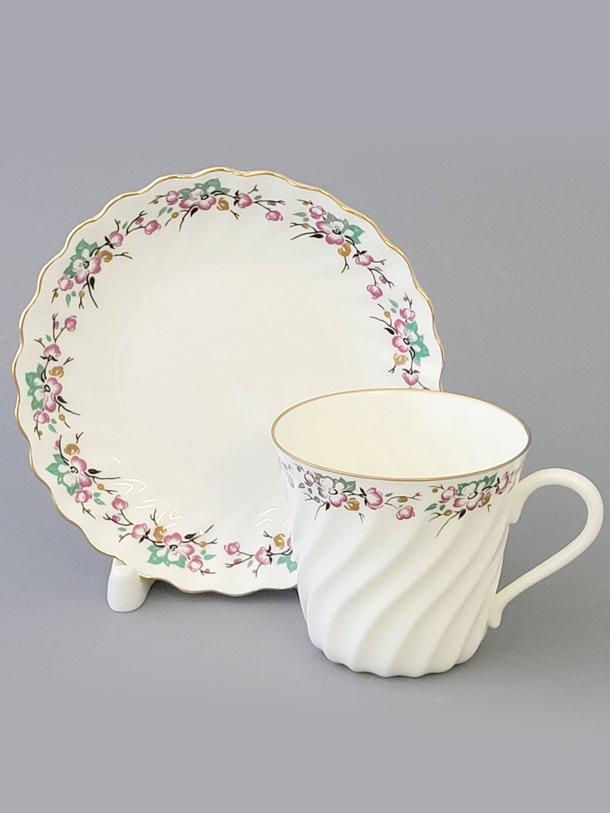 Кофейная пара, рисунок "Весенний" форма Витая, 155 мл. , Императорский фарфоровый завод