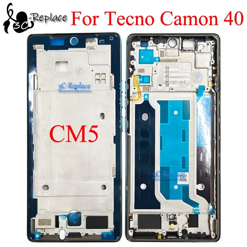 6,78 дюйма для Tecno Camon 40 см5, передняя панель корпуса, лицевая панель дисплея, лицевая панель, средняя рамка, передняя рамка Silver