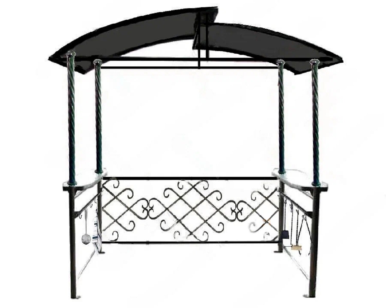 Навес Услада для мангала и гриля, цельносварной, 150 х 125 х 230 см