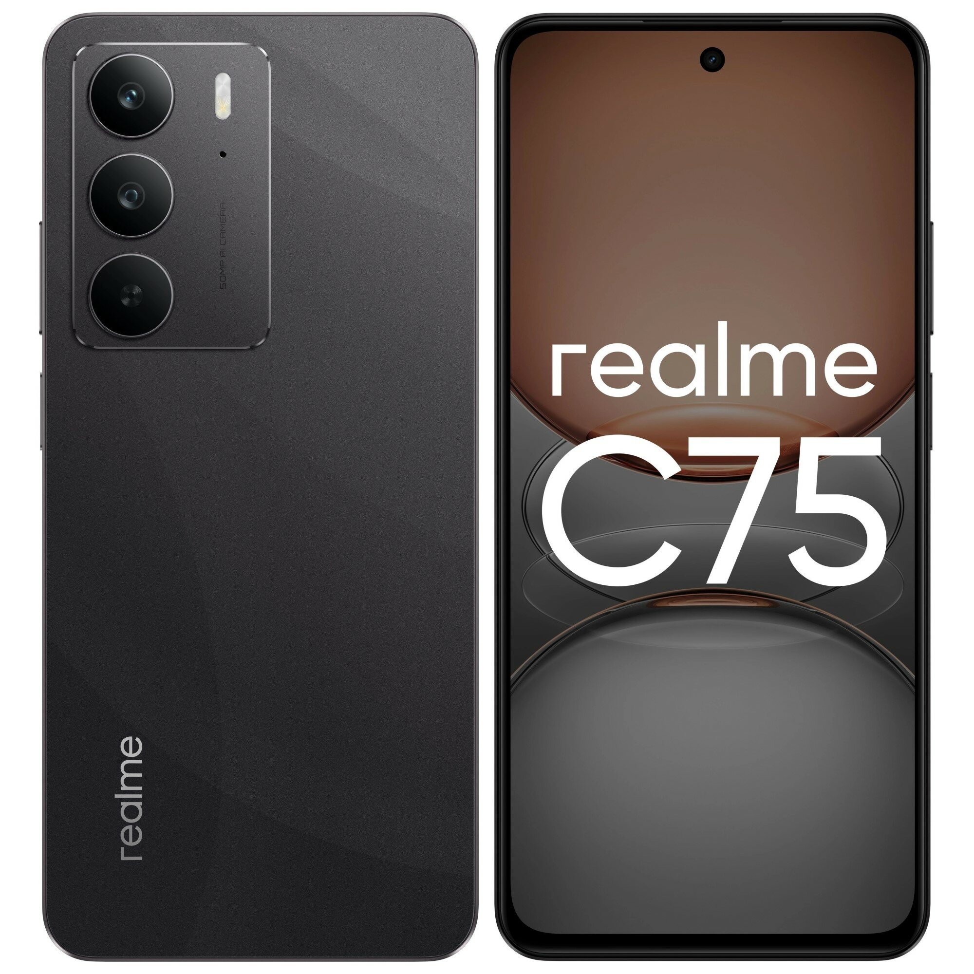 Смартфон Realme C75 8/128 ГБ Ростест/ЕАС, NFC, Dual nano SIM, черный