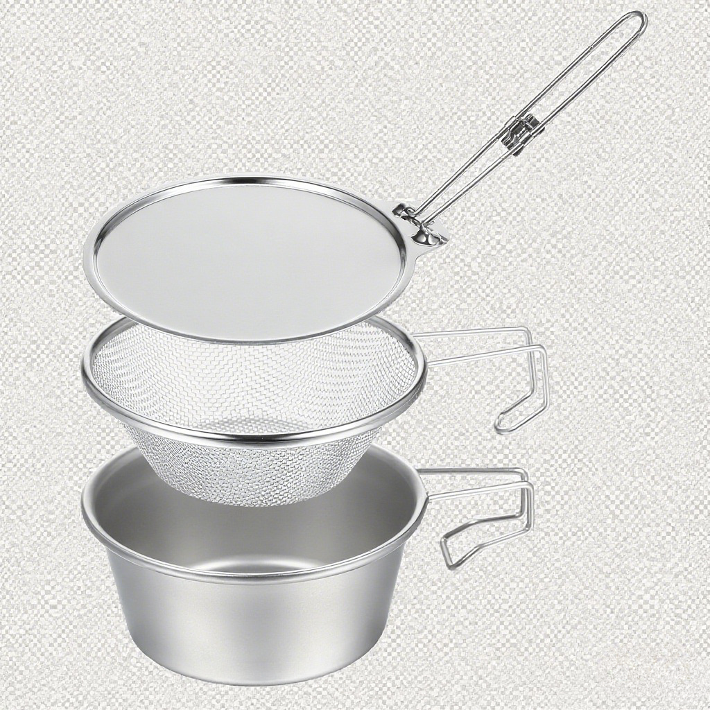 Стайнлесс стилл Sierra Cup Bowl с Mesh Strainer Colander и Lid для кемпинга, походов, трекинга, размер Sierra Cup 12.4*5.5см, вес 176г, Mesh Strainer 12.4*4см, вес 52г, Lid 12.4см, вес 67г, в комплект входят 1 Sierra Cup с Lid и 1 Strainer