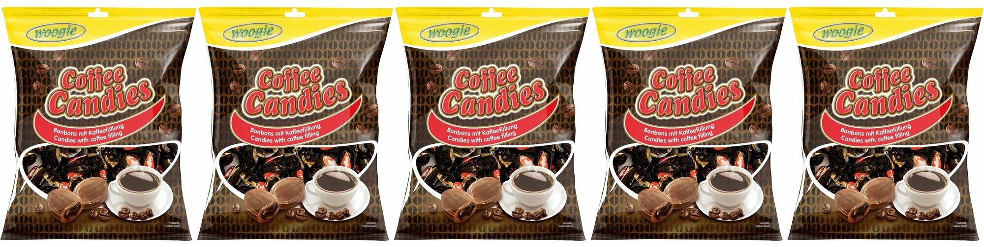 Карамель леденцовая со вкусом кофе WOOGIE Coffee Candies (Австрия) 150 гр. х 5 шт.