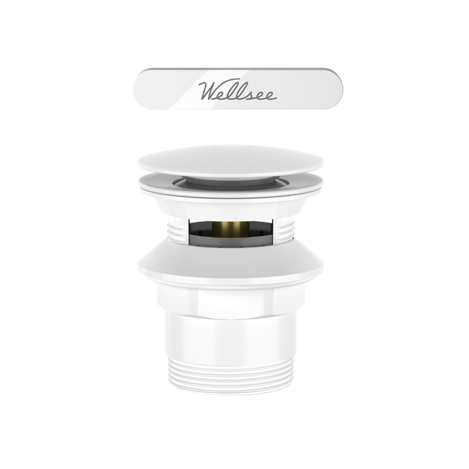 Слив-перелив Wellsee Useful Extras 231922000 click-clack цвет Белый глянцевый