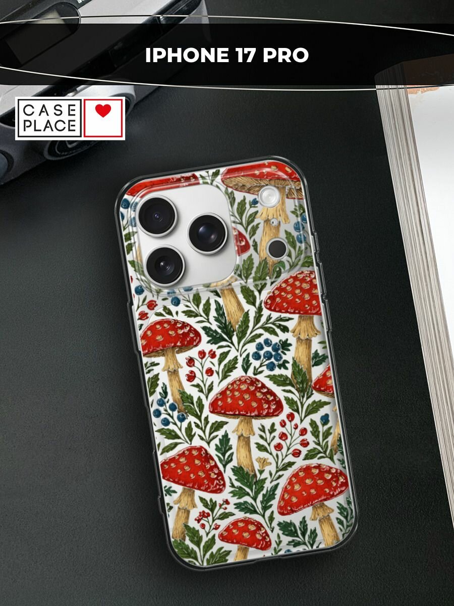Чехол на Apple iPhone 17 Pro / Айфон 17 Про с принтом Мухоморы