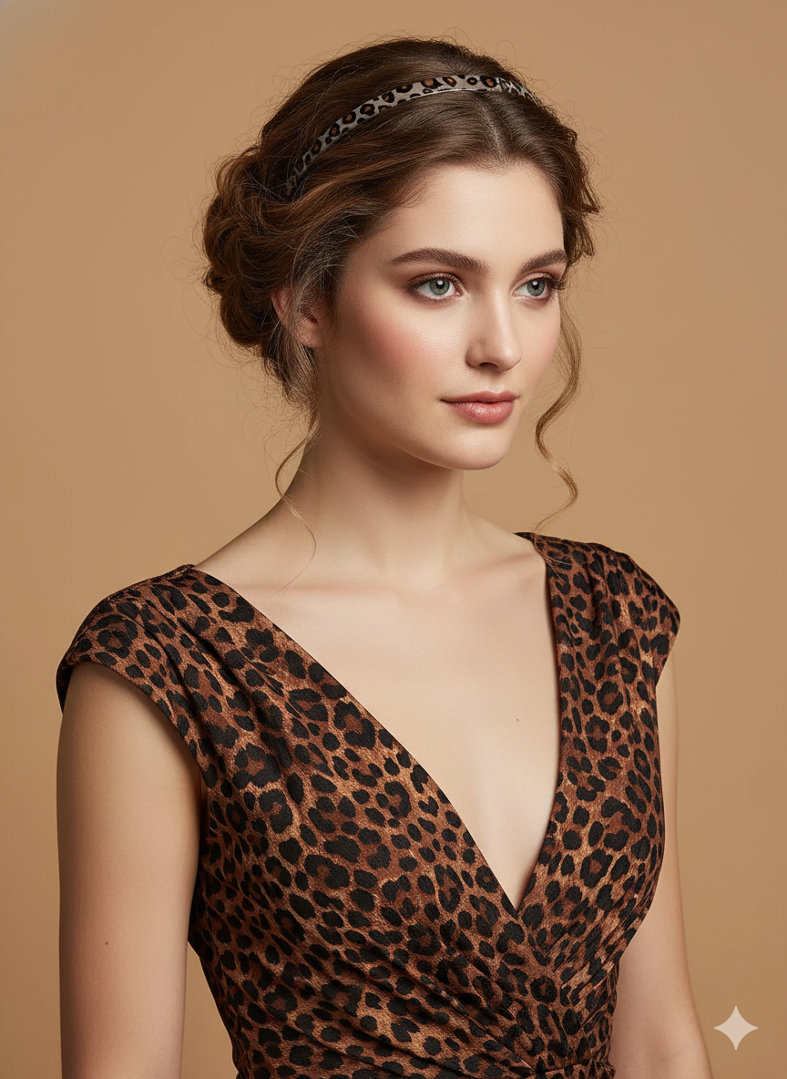 Ободок для волос на резинке силиконовый для греческой прически кофейный