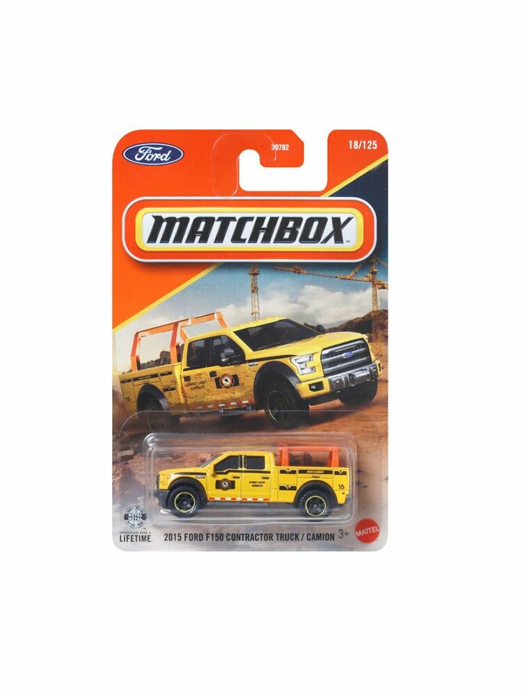 Машинка Matchbox Toys 1:64 Scale Die-Cast Basic Car 30782 2015 Ford F-150 Contractor Truck