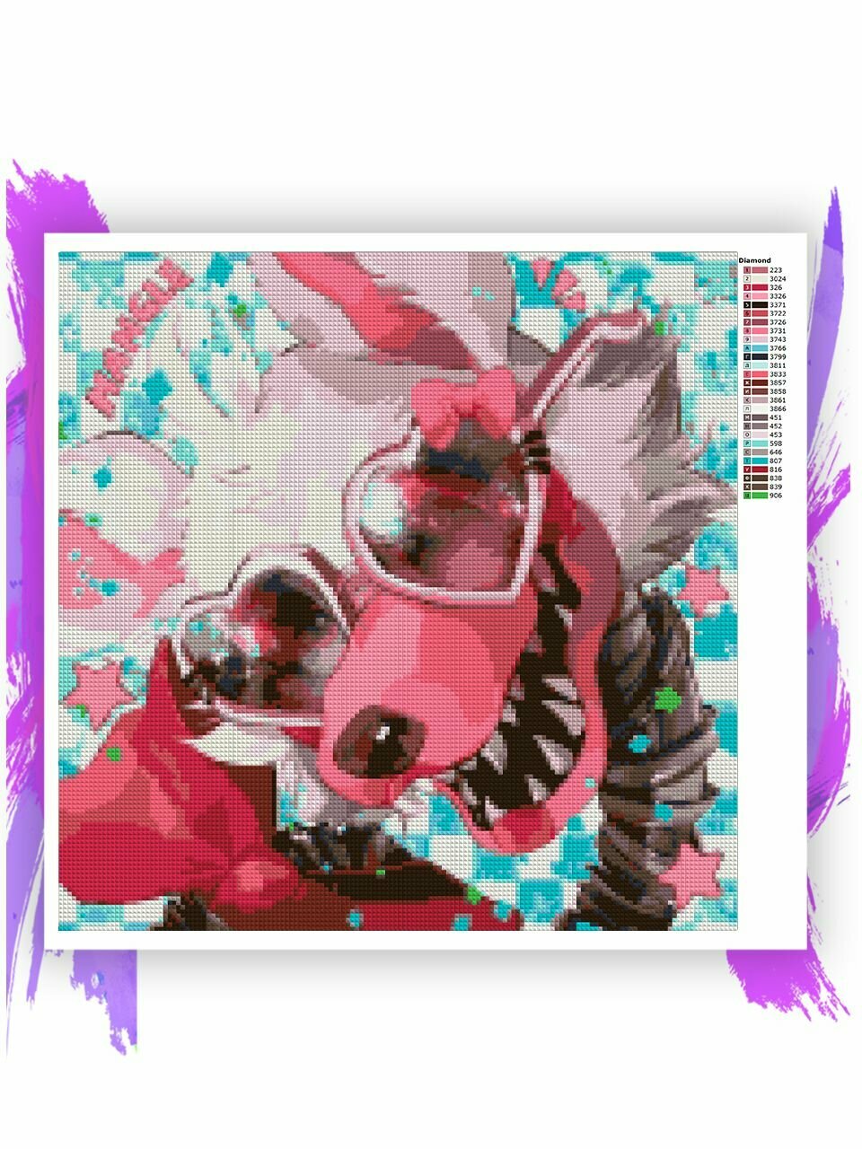 Алмазная мозаика без подрамника - вышивка - FNAF Mangle 40 х 40 см