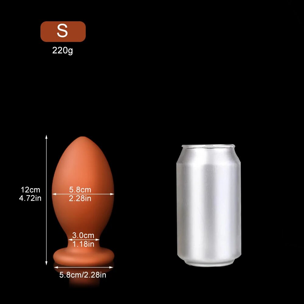 58-98 мм Plug Анальные секс-игрушки Мягкая силиконовая Анальная пробка Яйцо Огромные анальные Gold S