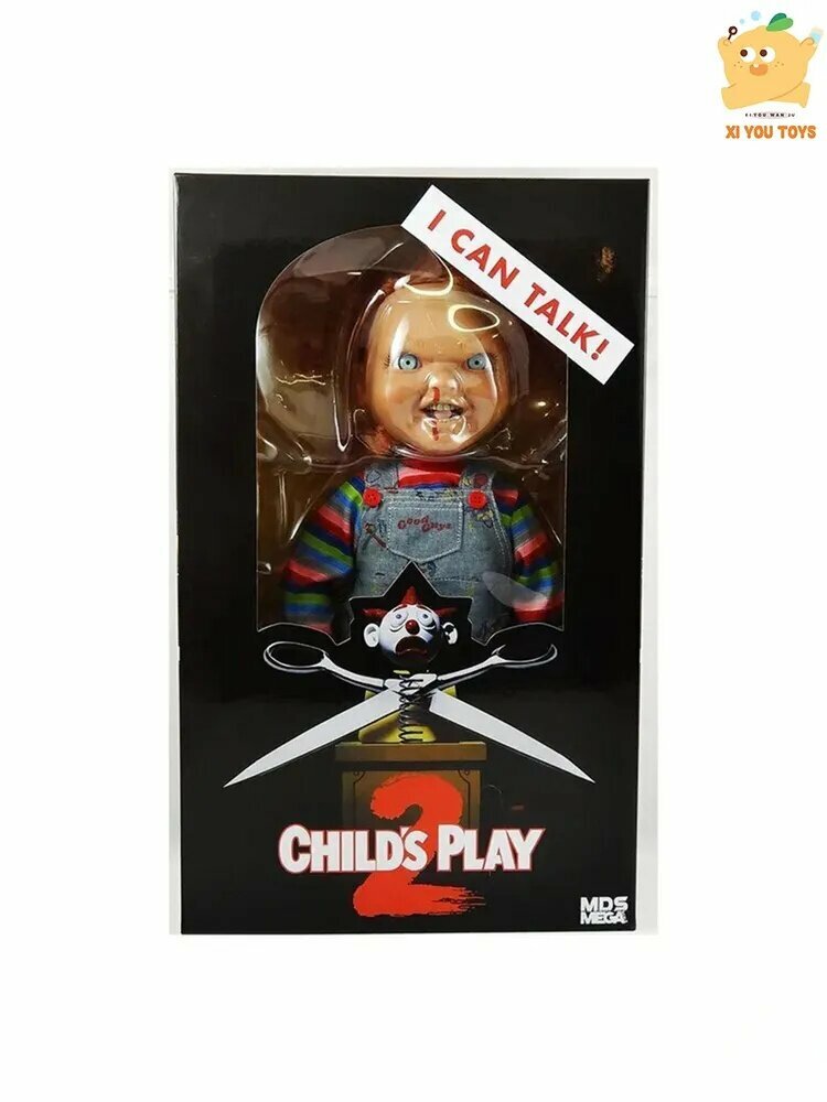 Mezco Child's Play 2 Talking Chucky / Детская Игрушечная Кукла Ужасов Умеет Говорить, Со Сменными Аксессуарами, Идеальный Подарок