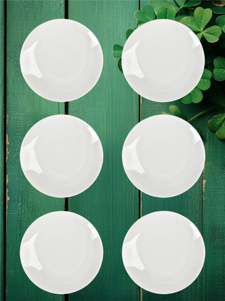 Тарелки Добрушский фарфоровый завод, фарфор, мелкие, 20см, 6шт