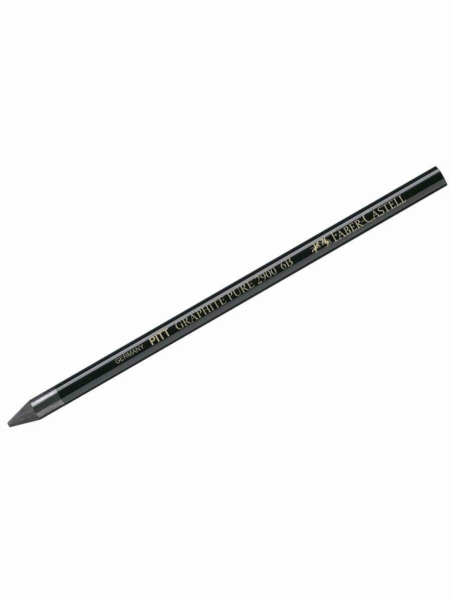 Графит натуральный в форме карандаша Faber-Castell "Pitt Graphite Pure" 6B, заточен