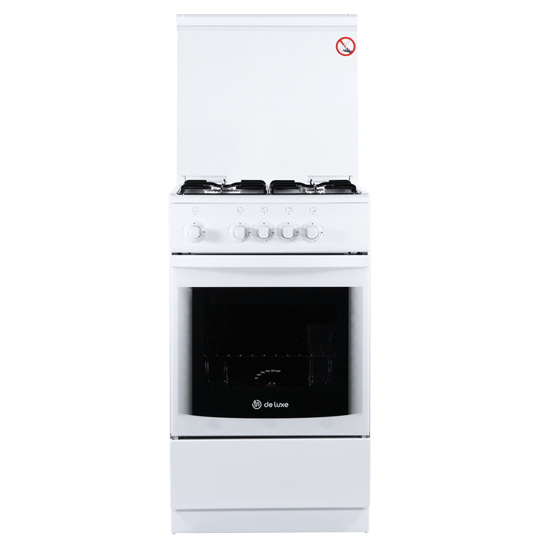 Газовая плита DeLuxe 5040.37 г (945301) крышка белый, классика