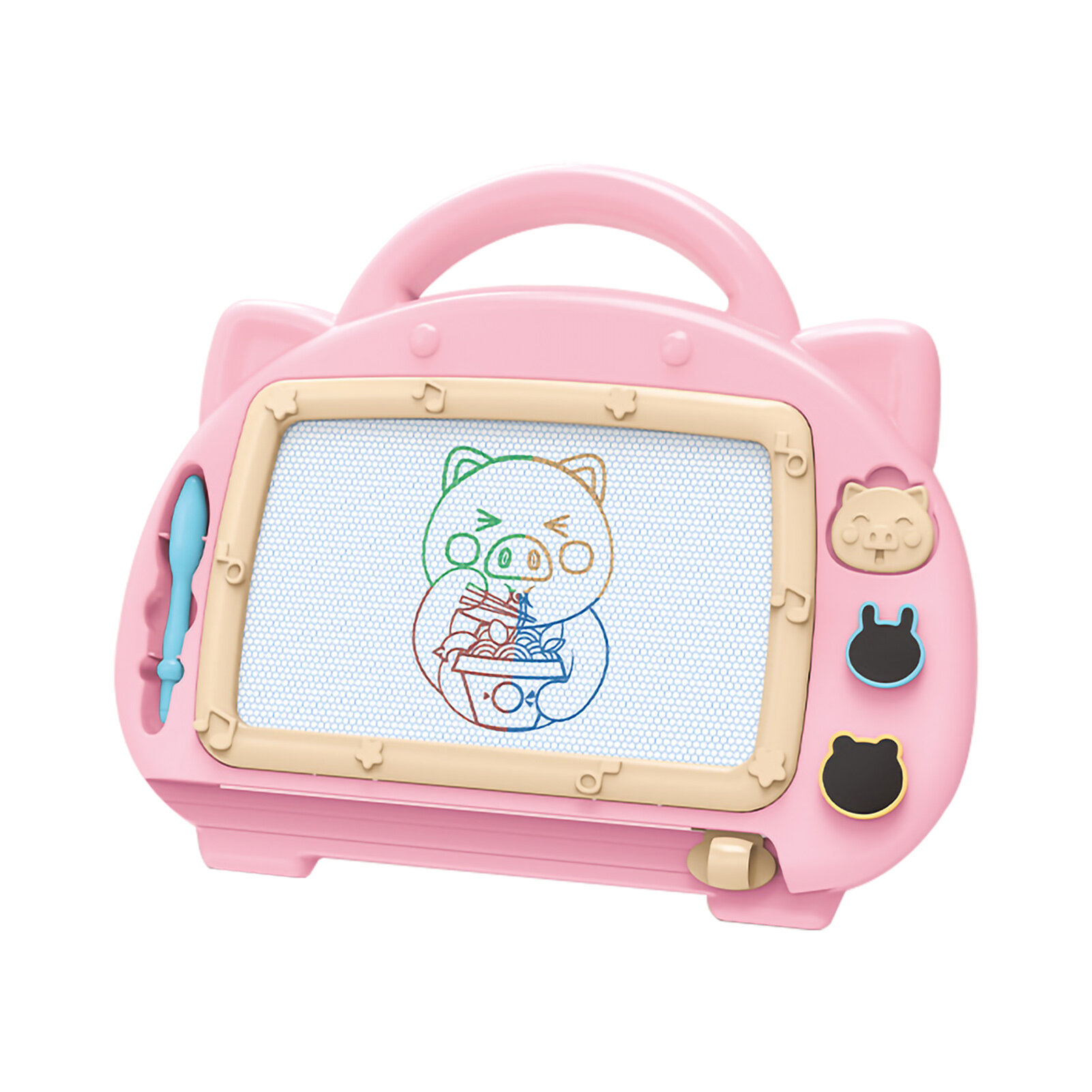 Детская магнитная доска для рисования, доска для письма, доска для рисования детей, большая площадь для рисования, 4 цветных области, Розовый/Синий (выбор), Пластик, Размер изделия: 30.5*25.5*2.5см, Размер упаковки: 31*27*3.2см, Вес упаковки: 300г,