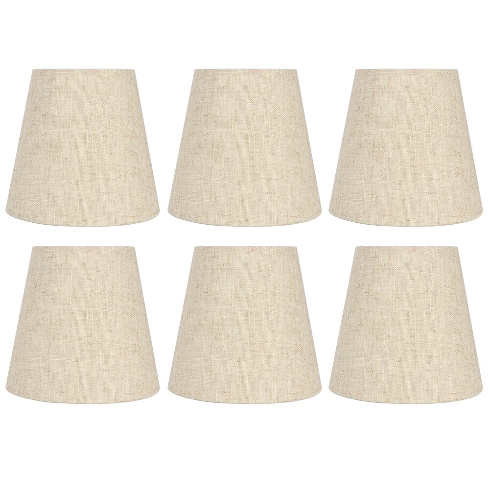 6Pcs Nordic Style E14 Chandelier Lampshade Fabric Wall Lamp Cover Accessory for Home Decoration