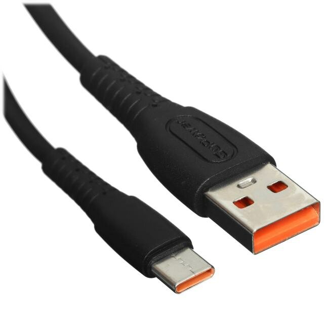 00-00022800 GoPower Кабель/ Кабель GoPower GP07T USB (m)-Type-C (m) 1.0м 2.4A силикон черный (1/200/800)