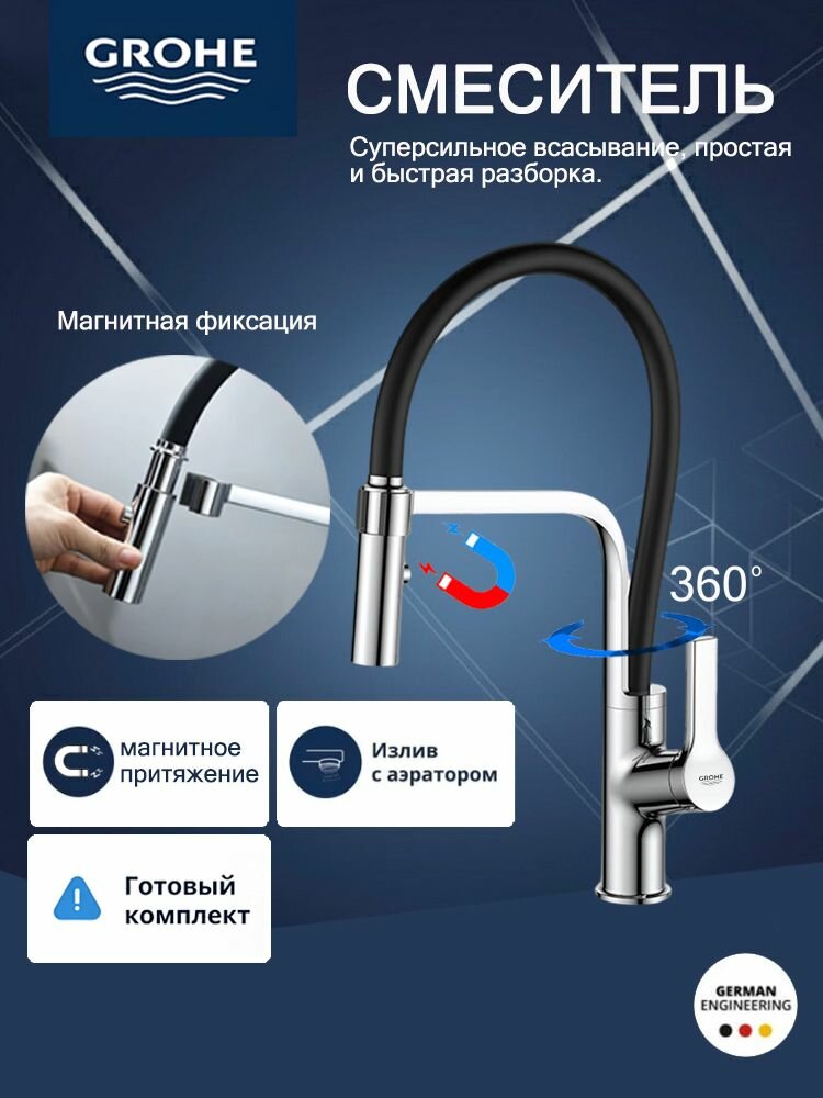 Смесители для кухни Grohe с магнитным краном