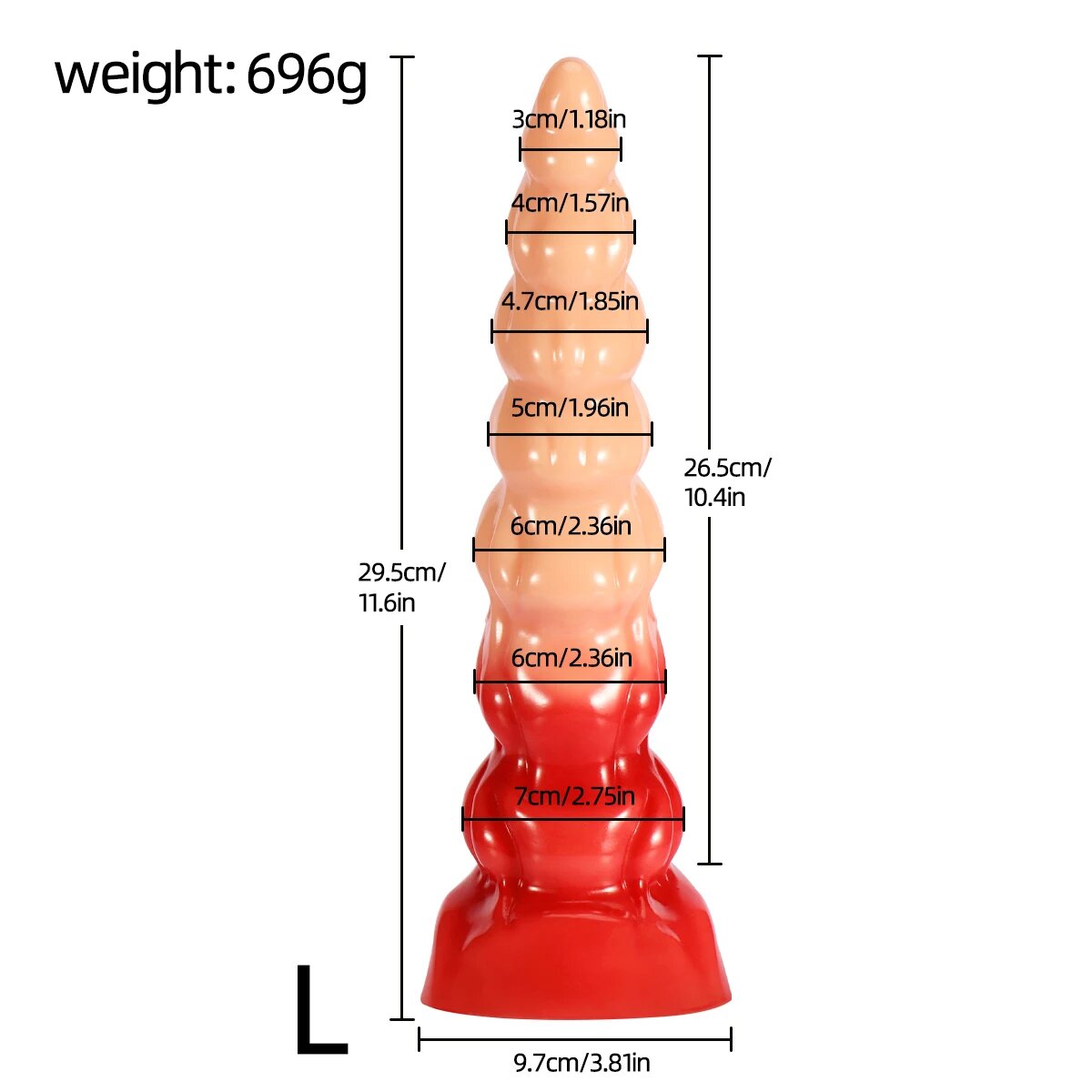 Анальная пробка с резьбой, глубокий расширитель, большой фаллоимитатор, расширитель ануса, Red -L