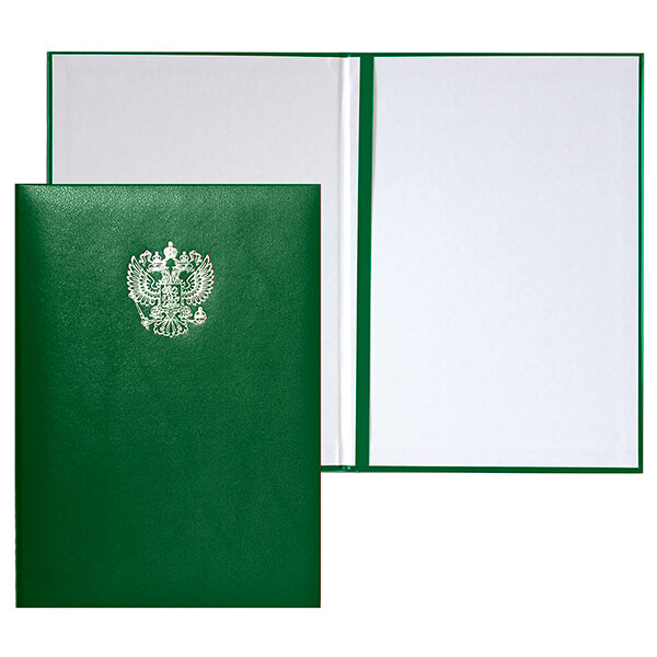 Папка адресная deVente Герб РФ зеленая А4, лента, бумвинил, количество: 2 штук