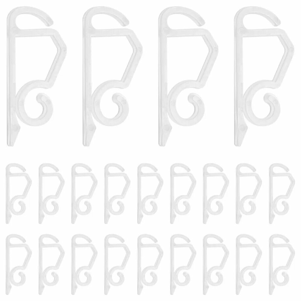 Asblyjos-120 шт, рождественские гирлянды, уличные, всепогодные, крючки для желобов, белые