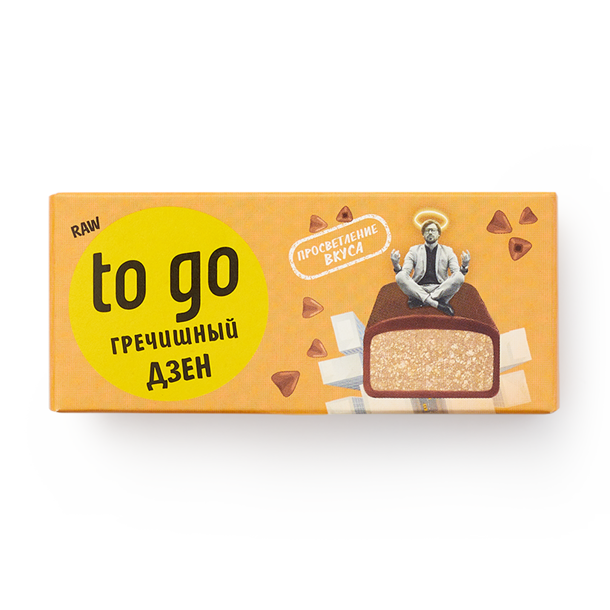 Батончик шоколадный Raw To Go "Гречишный дзен. Просветление вкуса", 45 г