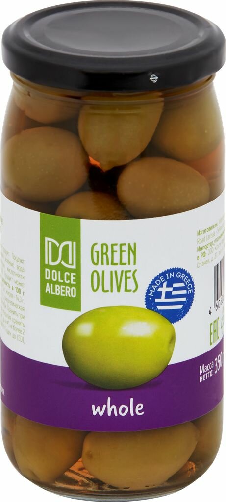 Оливки с косточкой DOLCE ALBERO зеленые крупные, 350г x 3 упаковки
