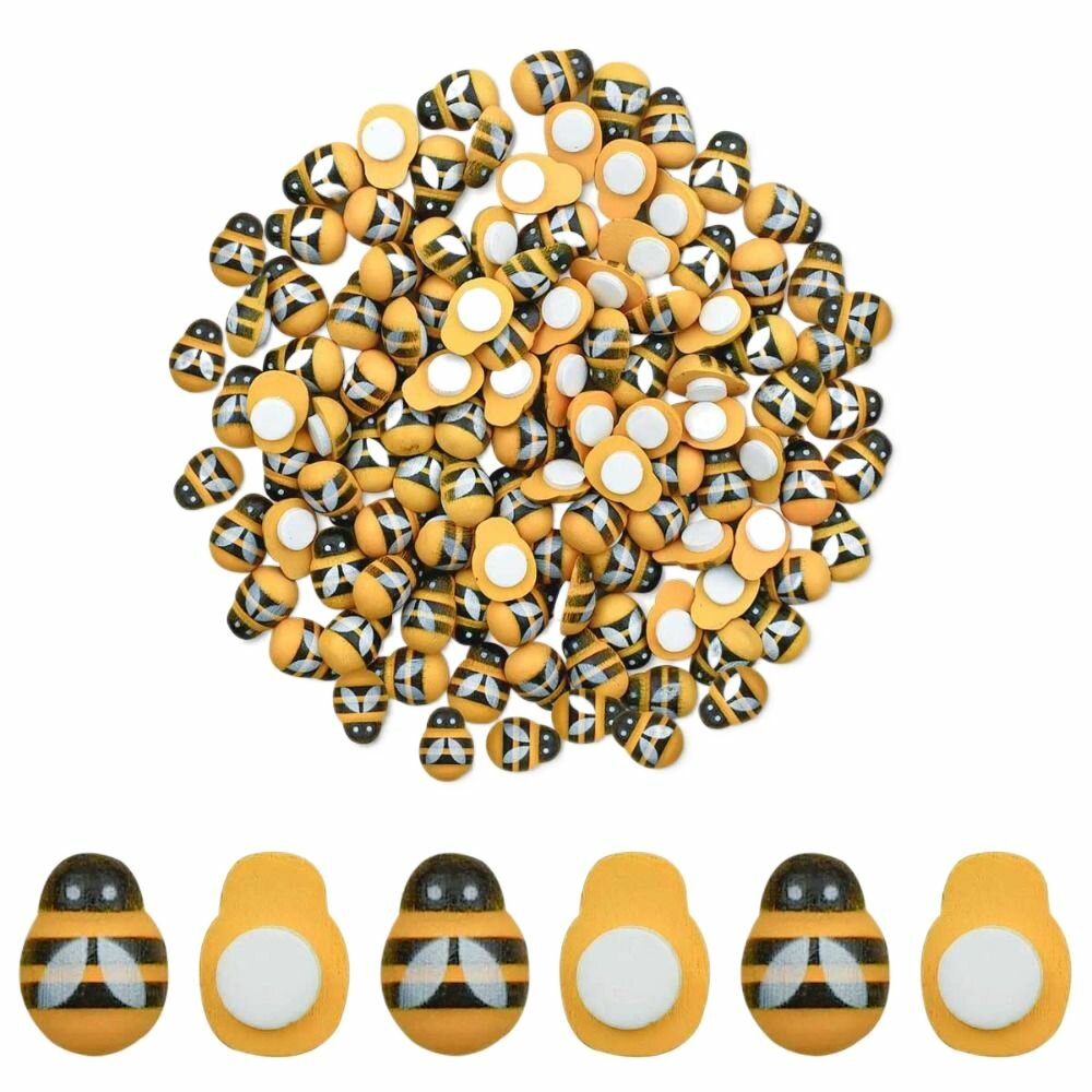 150 шт самоклеящиеся деревянные пчелы 9x13 мм, мини украшения для скрапбукинга, открыток и декора дома для рукоделия и DIY