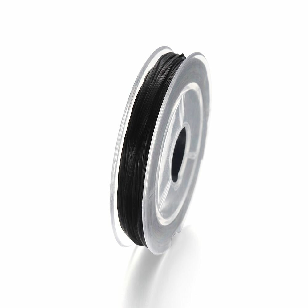 Прочная эластичная нить-резинка для рукоделия, черная круглая леска на катушке 10 м, идеальна для браслетов фенечек и бижутерии своими руками