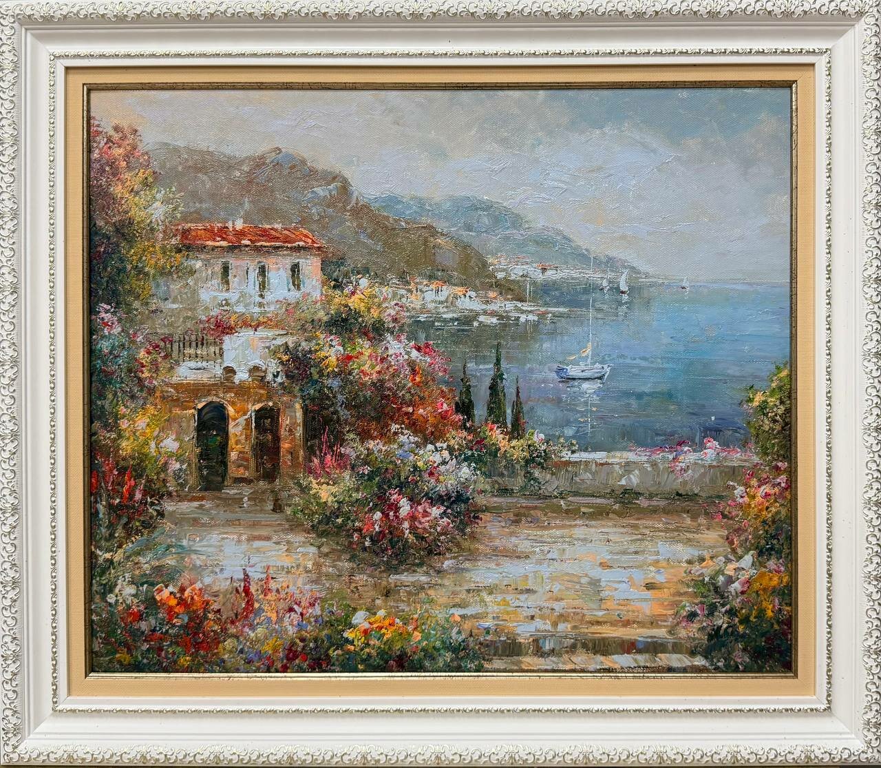 Картина маслом на холсте, морской пейзаж "Спуск к морю", 50х60 см. Автор Беляева Жанна