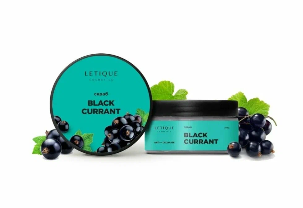 Letique Скраб для тела антицеллюлитный с шиммером BLACK CURRANT, 250 г
