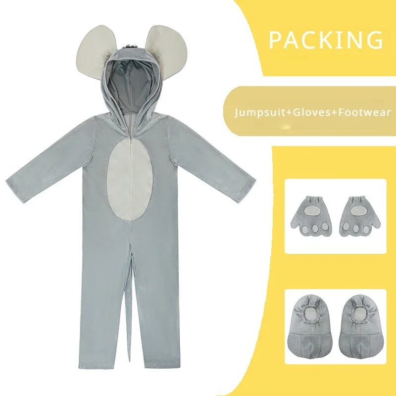 Детские костюмы для косплея на Хэллоуин с животными и мышью для школьной вечеринки, платье для ролевых игр, комбинезоны для детей с крысами