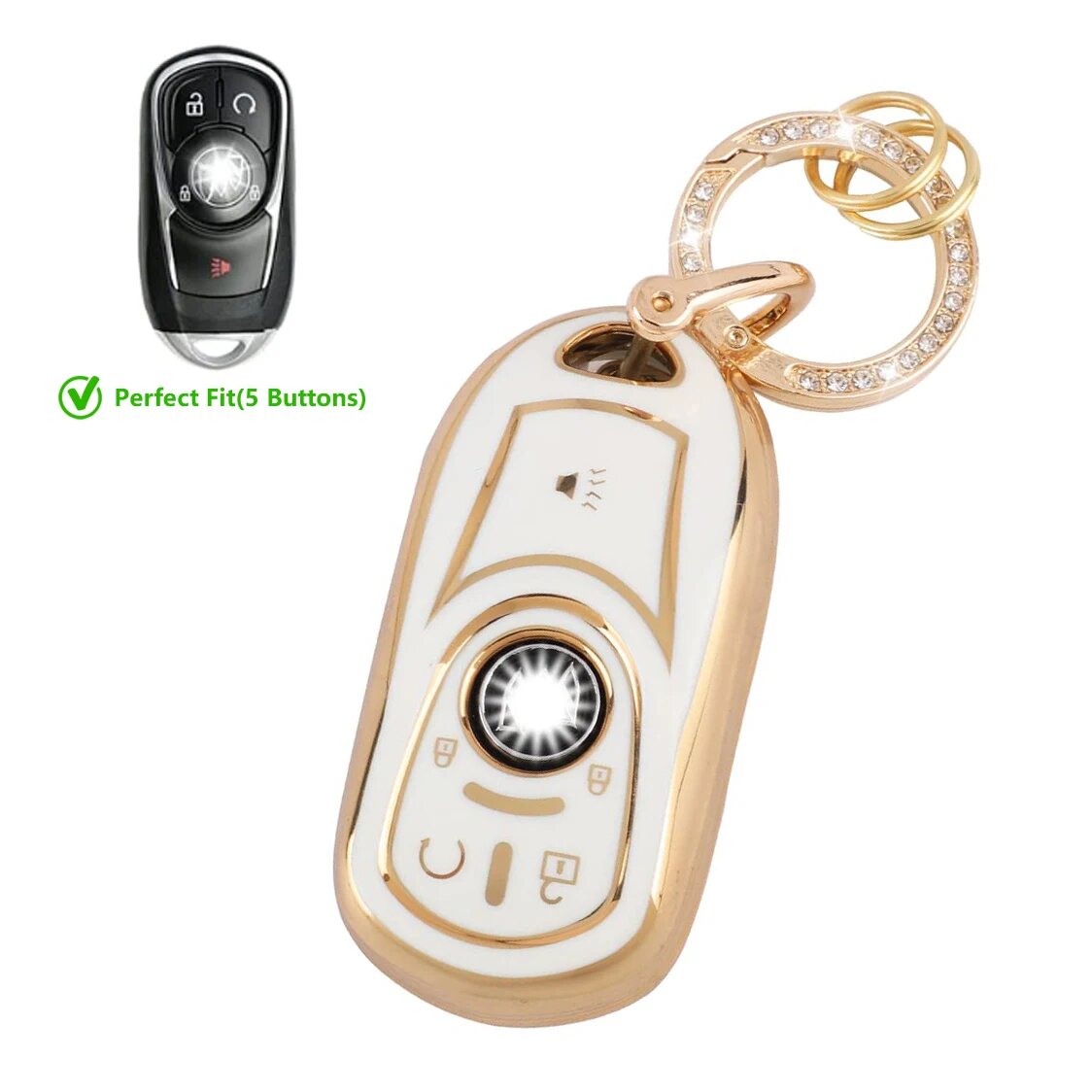 DIYSMART для Buick Buick Encore GX Enclave Envision Мягкий брелок из ТПУ, чехол для ключей, чехол для ключей, брелок с полным чехлом, протектор White Gold b