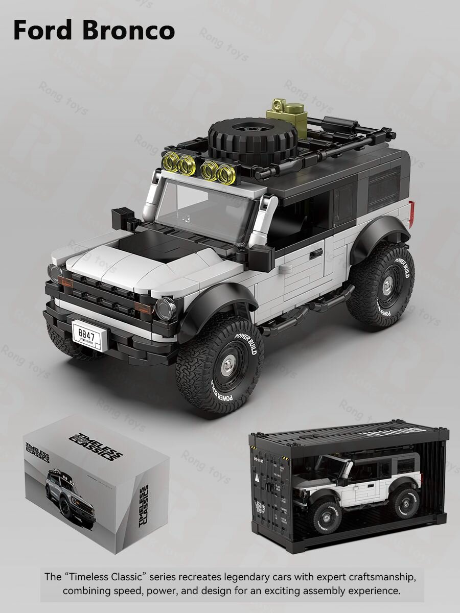 Конструктор HAPPY BUILO PB8847 / Ford Bronco / ретро-внедорожник / Модель для сборки, 526 деталей / Игрушка для детей