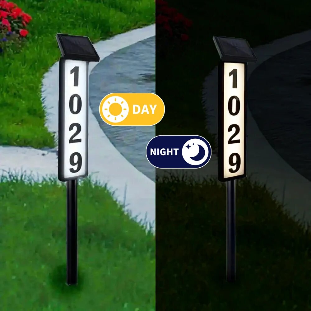 Солнечная адресная табличка с подсветкой