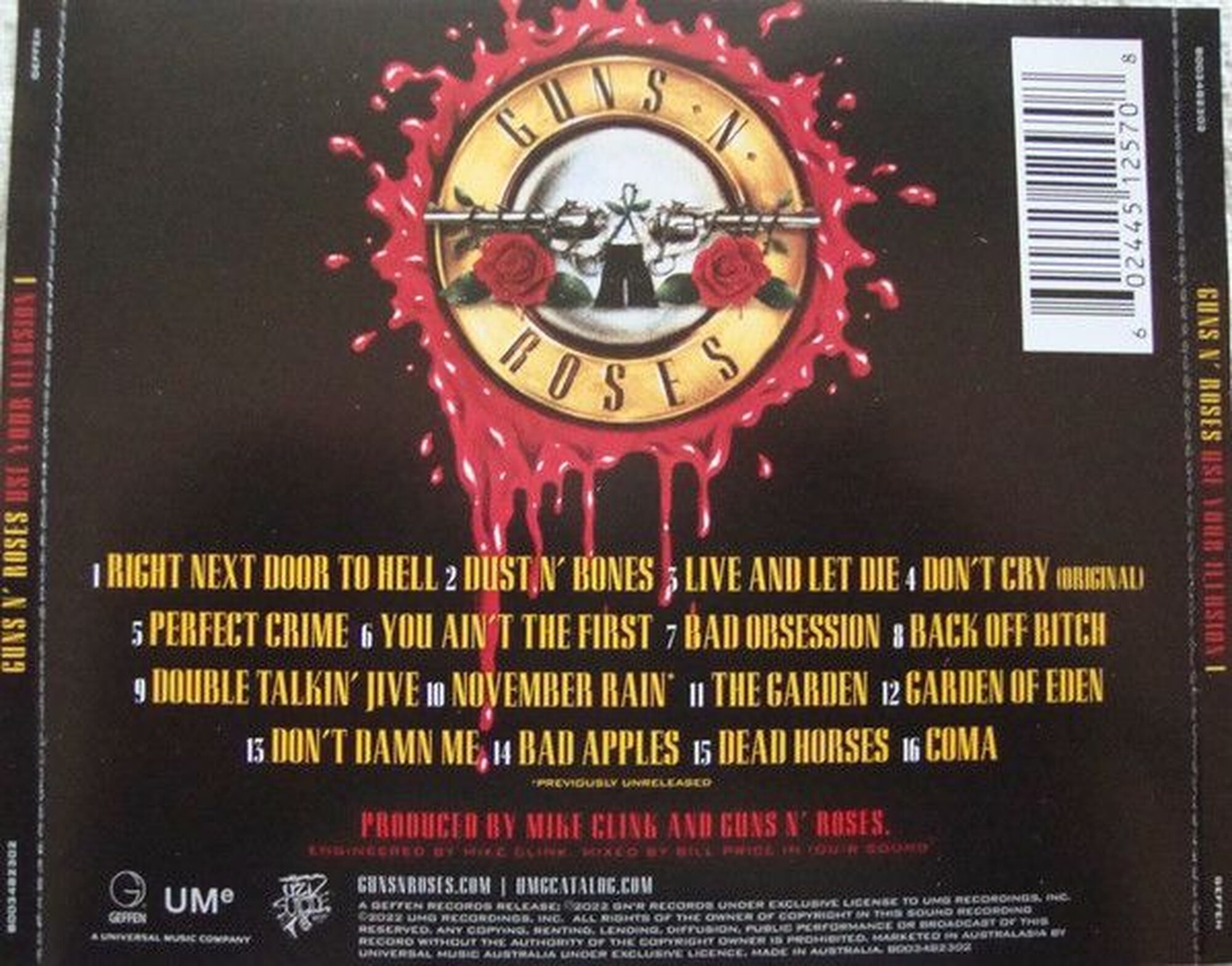 Audio CD Guns N' Roses Use Your Illusion I, CD, Remastered, Geffen Records, 2022, Зарубежный Поп-рок