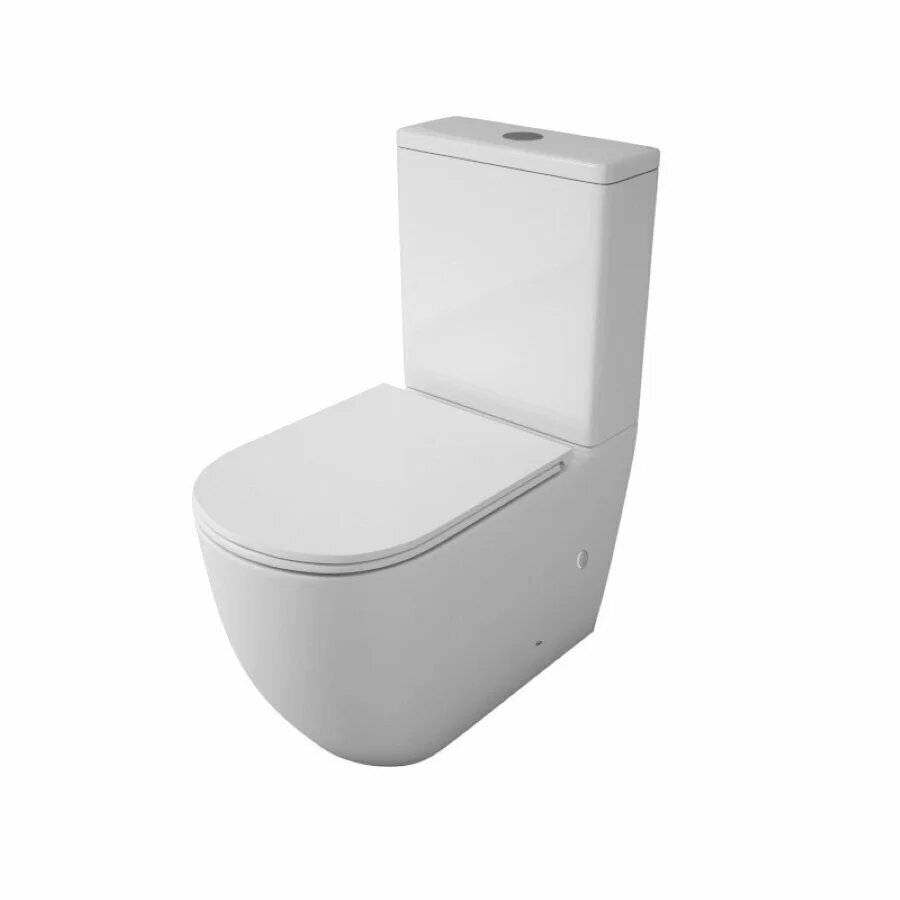 Унитаз-компакт напольный Maretti Elena EA10NBM93-844 с микролифтом, безободковый, антивсплеск, фарфоровый, белый, глянцевый, круглый, с нижним подводом, сиденье для унитаза в комплекте
