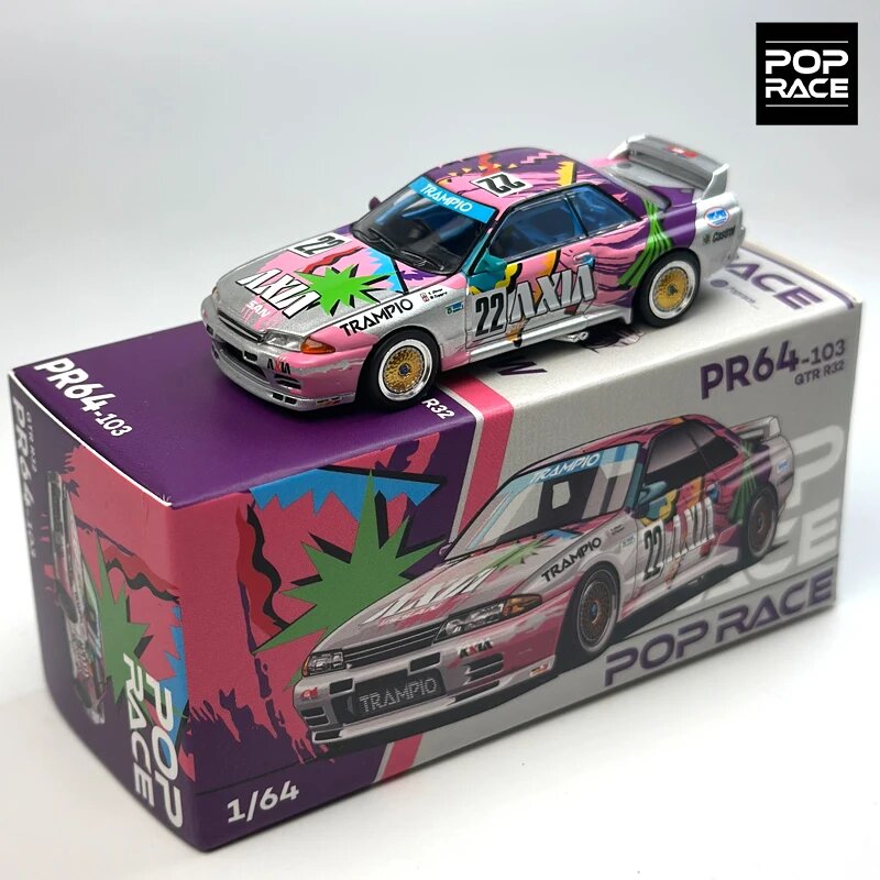 POPRACE 1:64 GTR R32 #22 металлическая модель автомобиля