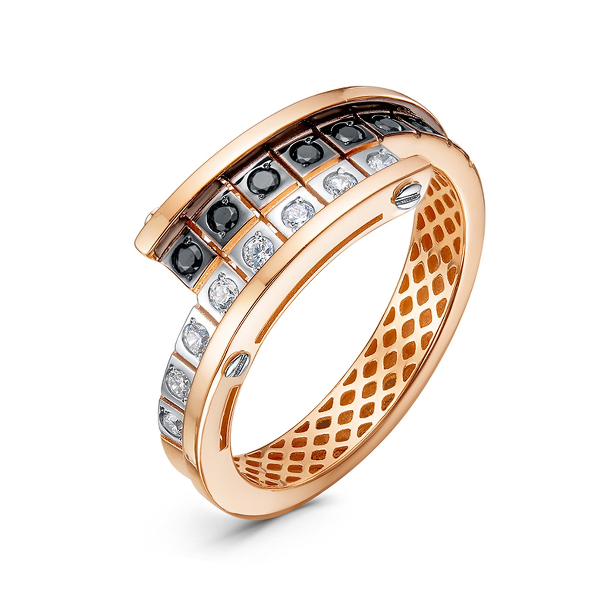 Кольцо, красное золото, 585 проба, фианит