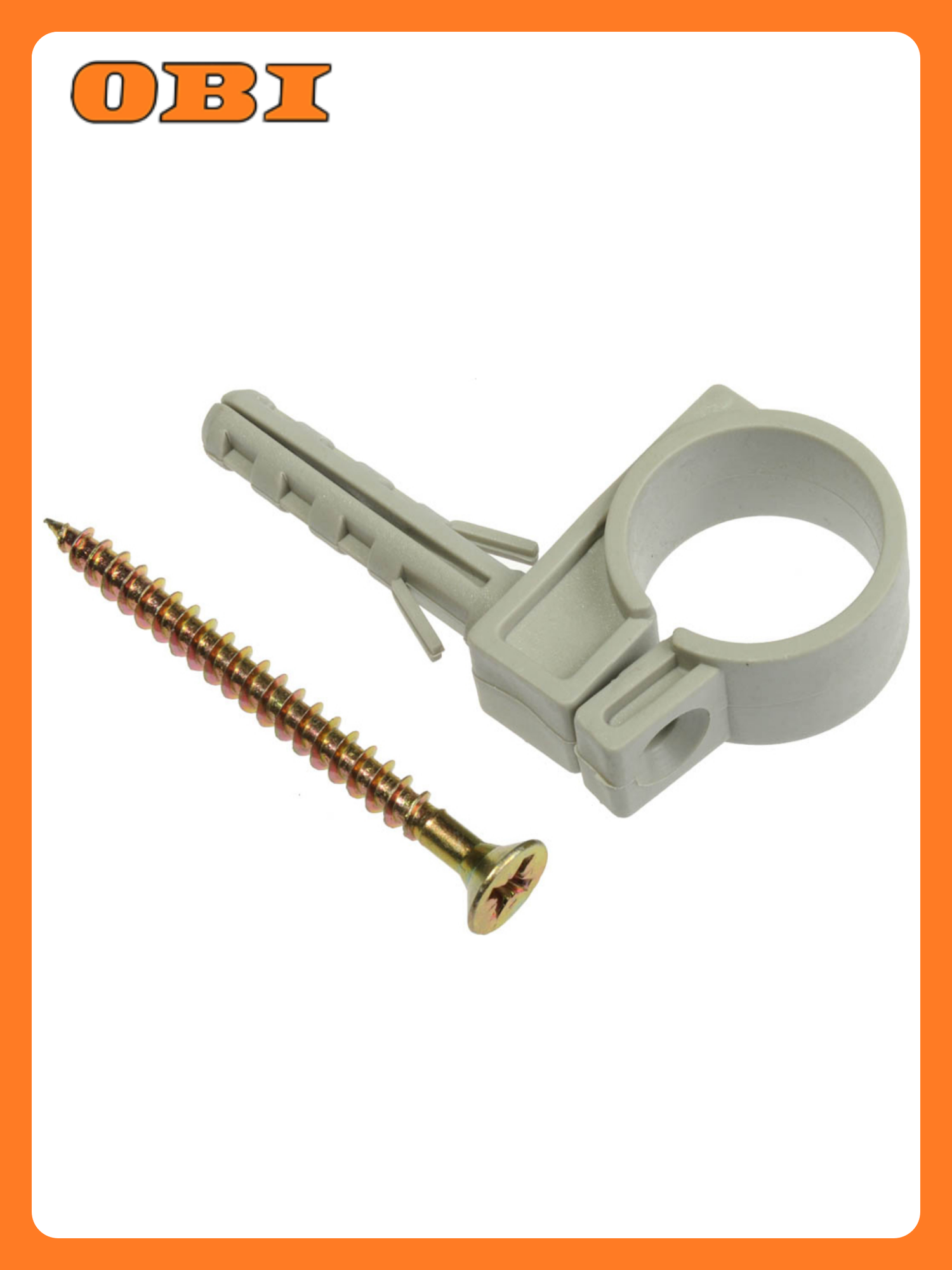 Кронштейн одинарный пластиковый с дюбелем 50 мм (2 шт.)