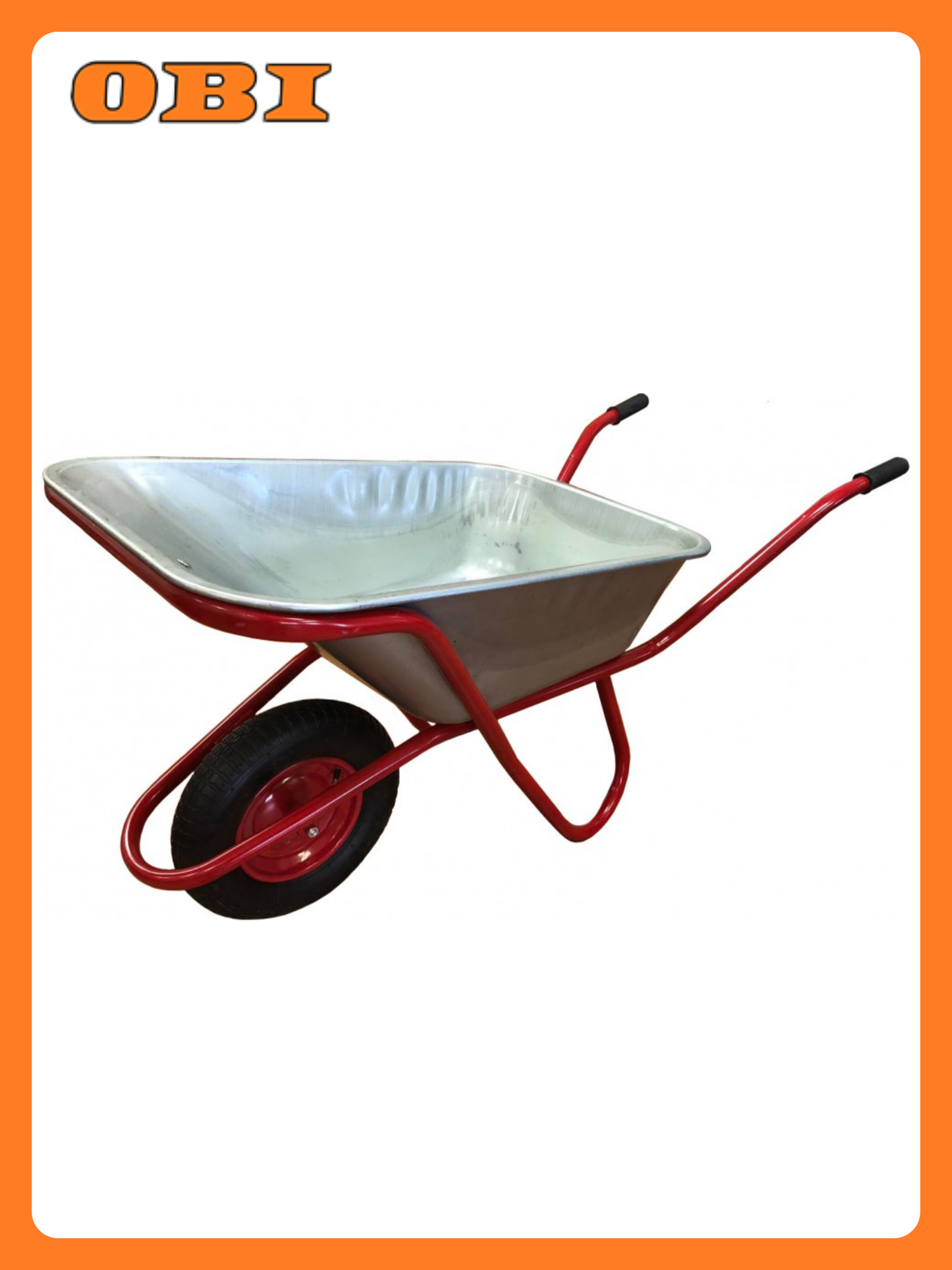 Тачка 1-колесная с дополнительной поддержкой корыта , колесо пневмо 4,80/4,00-8