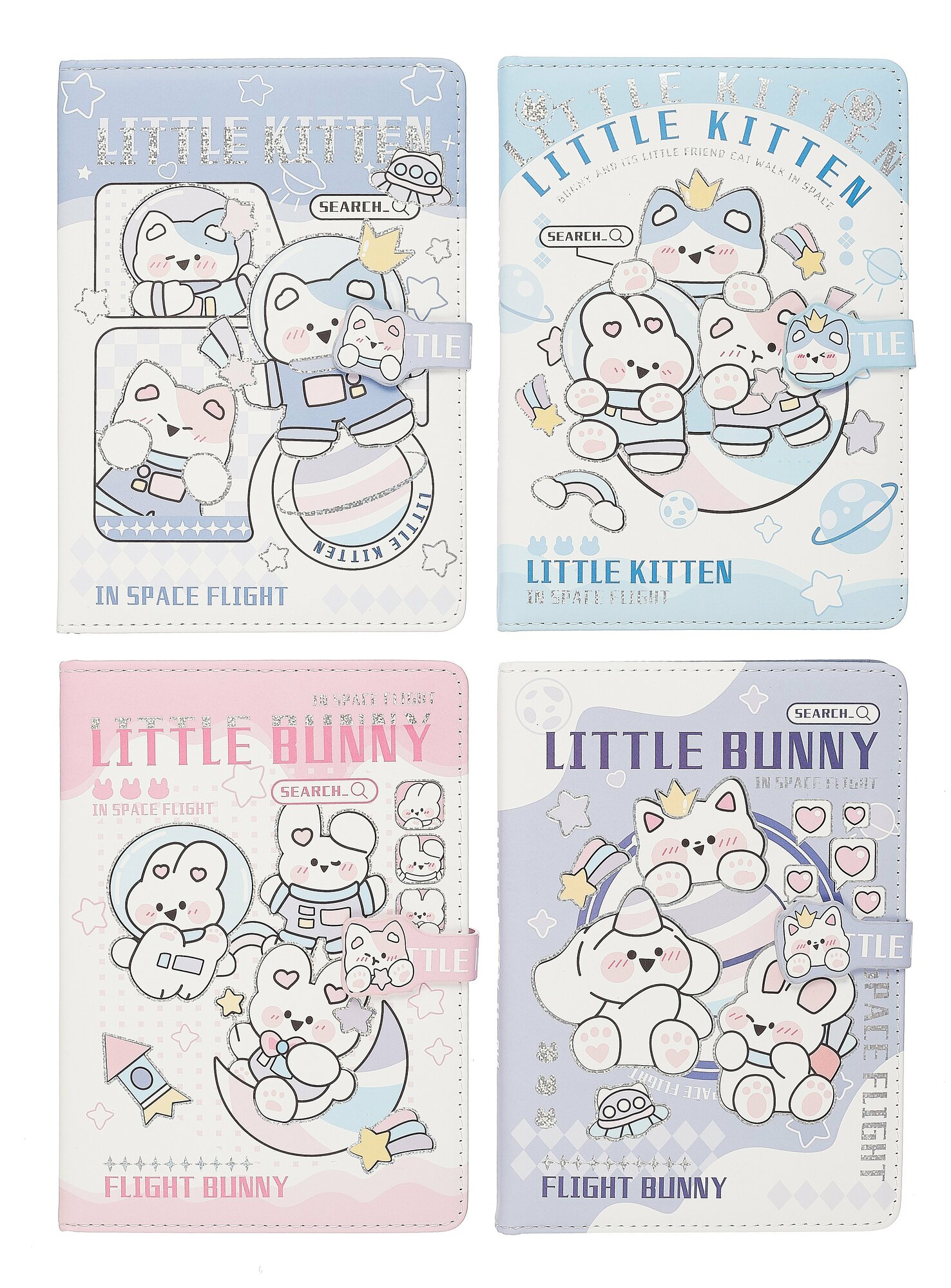 Книга для записей А5 "Little Bunny" с магнитной застежкой, ассорти
