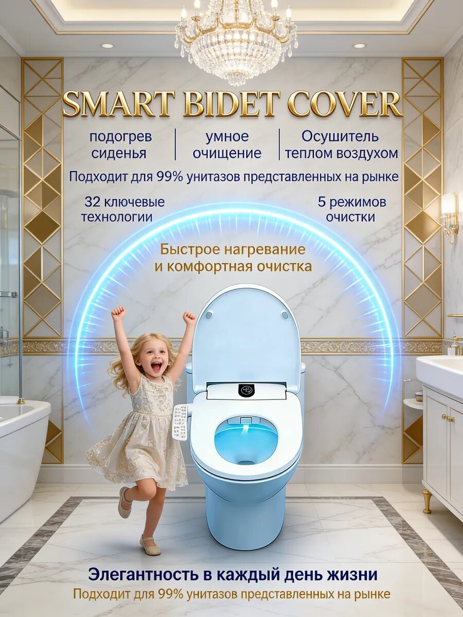 Умная крышка биде для унитаза