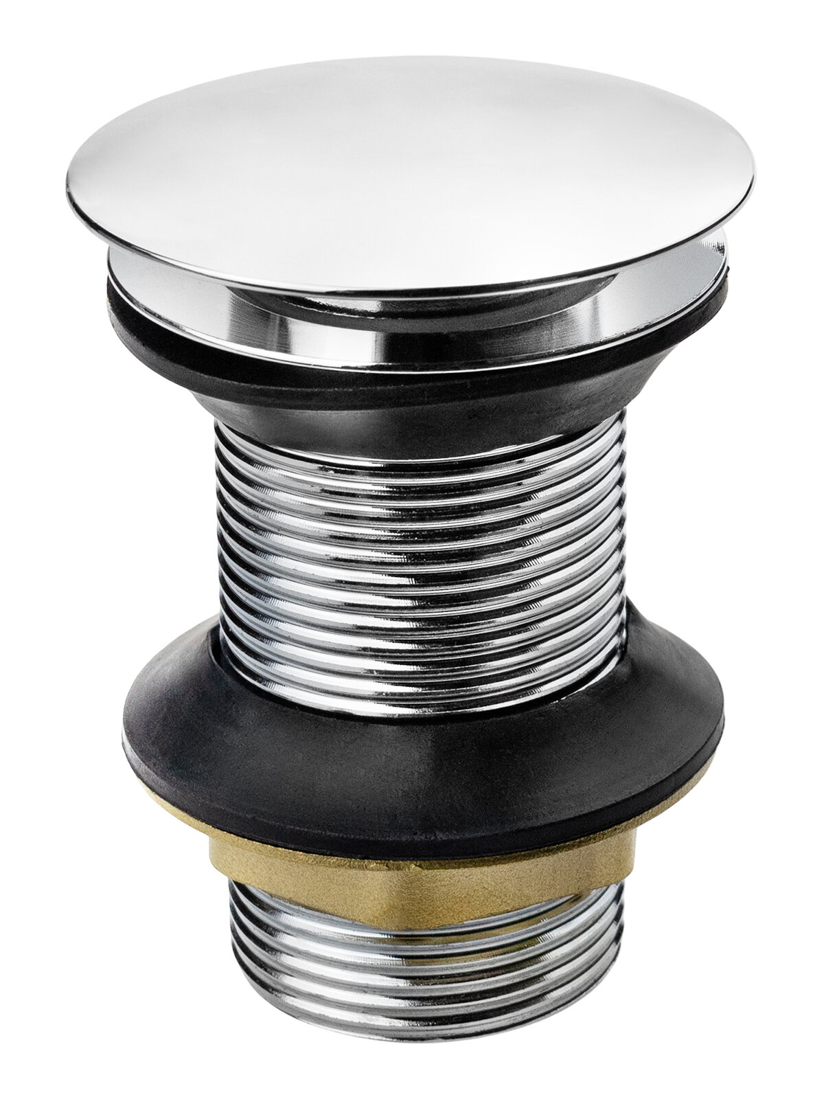 Донный клапан (выпуск) для раковины 1.1/4", клик-клак без перелива (круг)