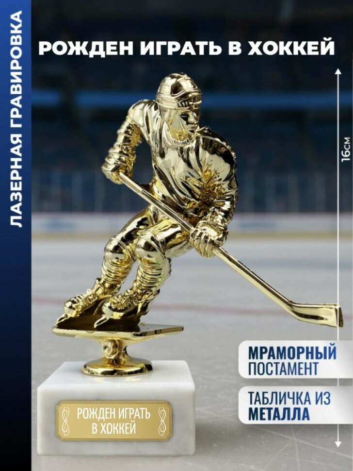 Статуэтка Хоккеист "Рожден играть в хоккей"