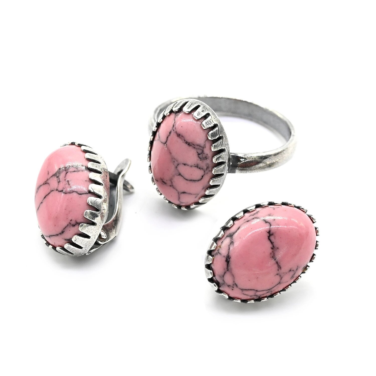 Комплект бижутерии: кольцо, кахолонг