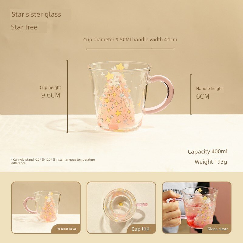 Стеклянная кружка Blue Lotus для дома и офиса с ручкой, термостойкая, популярная в интернете, высококачественная.