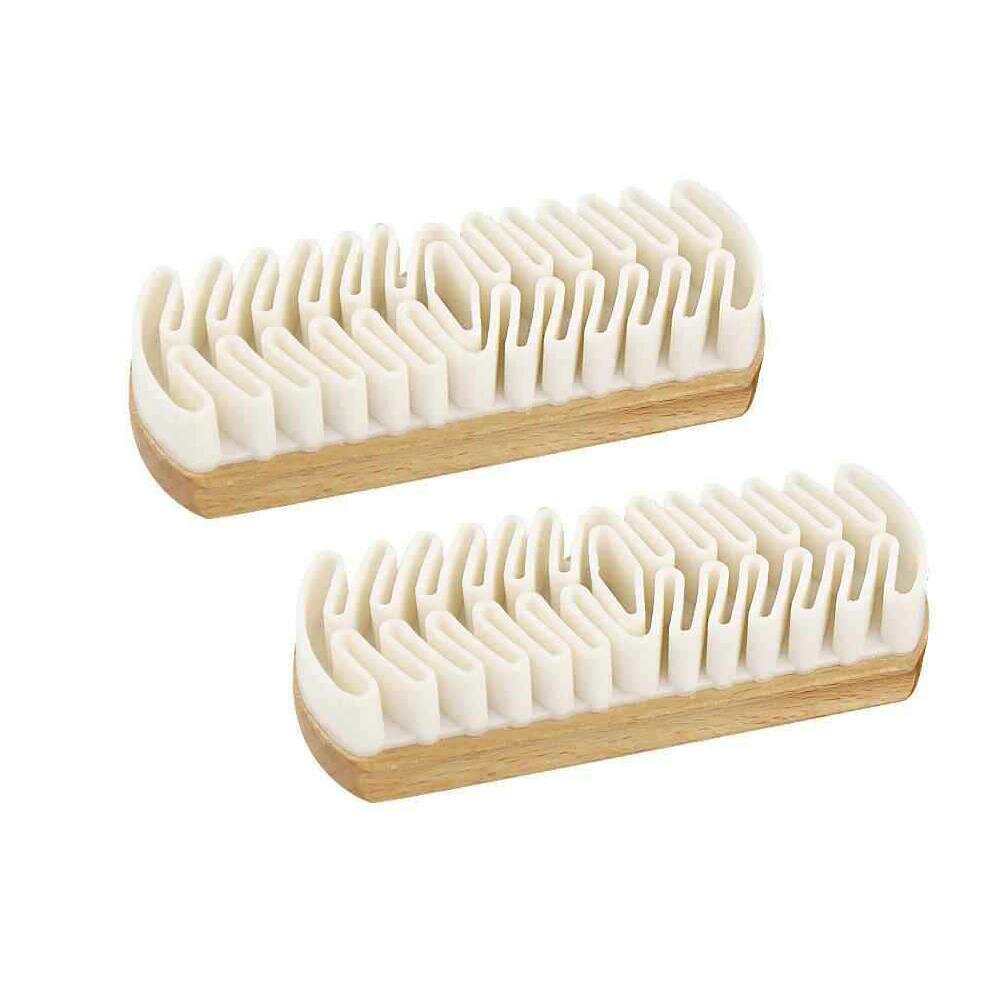 Щетка для чистки замши и нубука с резиновой щеткой-ластиком и мягким ворсом для ухода за обувью