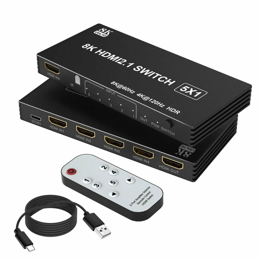 5 входов и 1 выход Переключатель HDMI 2.1