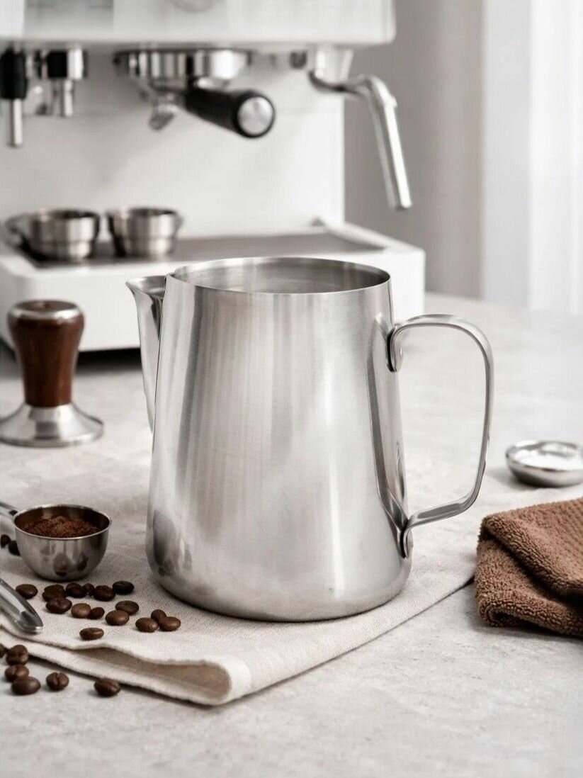 Питчер, молочник для молока и кофе, нержавеющая сталь 350 мл. Для взбивания молока.