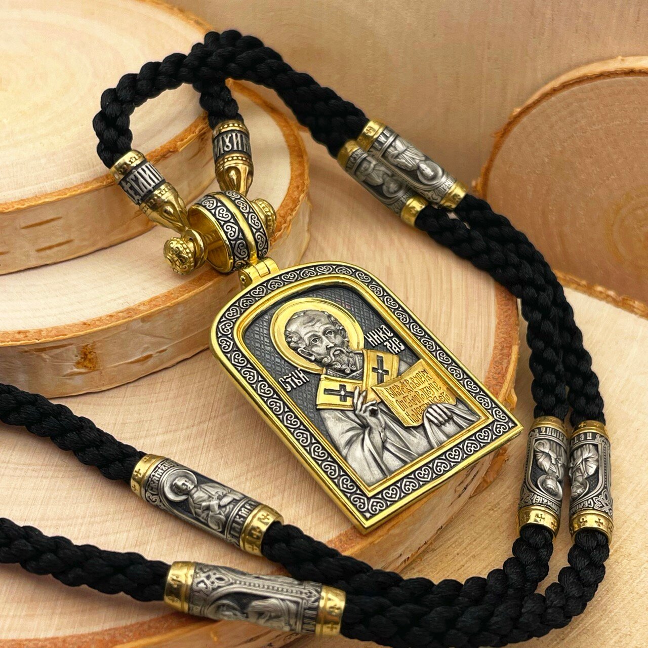 Комплект украшений, серебро, 925 проба, золочение, оксидирование, чернение